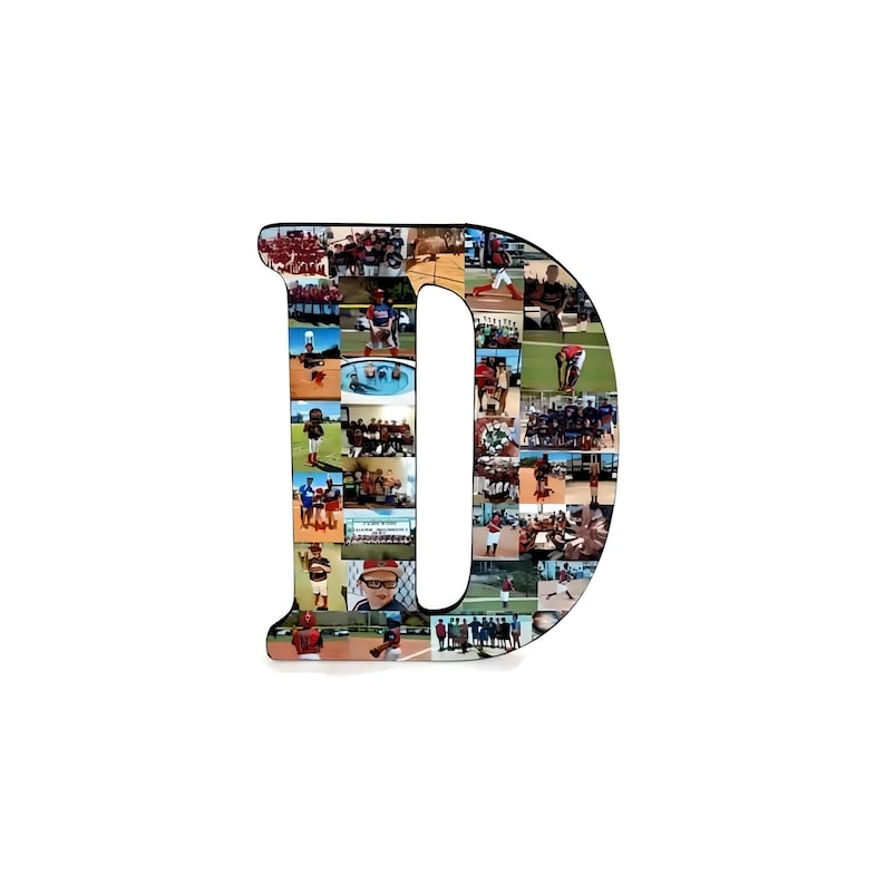18" Custom Photo Collage, Photo Collage Letter, Photo Collage on Wood ...