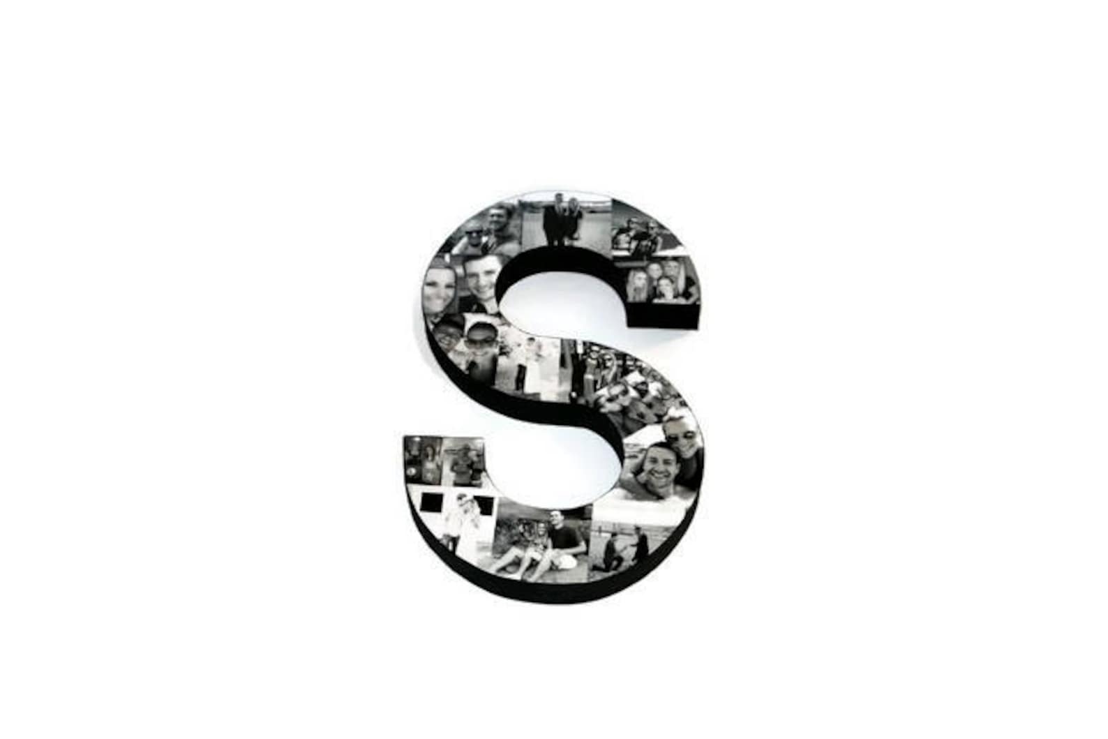 Letter Collage S With Photos Wedding Gift for Couple Last Name Initial ...