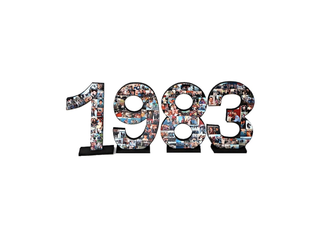 1983 1984 Birthday Year Gift Photo Collage Number Graduation Year Class ...