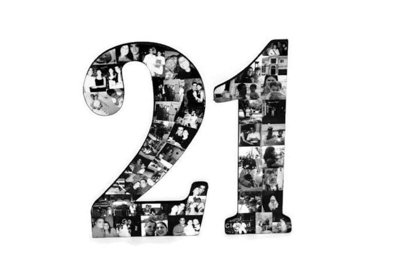 21st Birthday Photo Number Collage Number 21 Picture Frame - Etsy