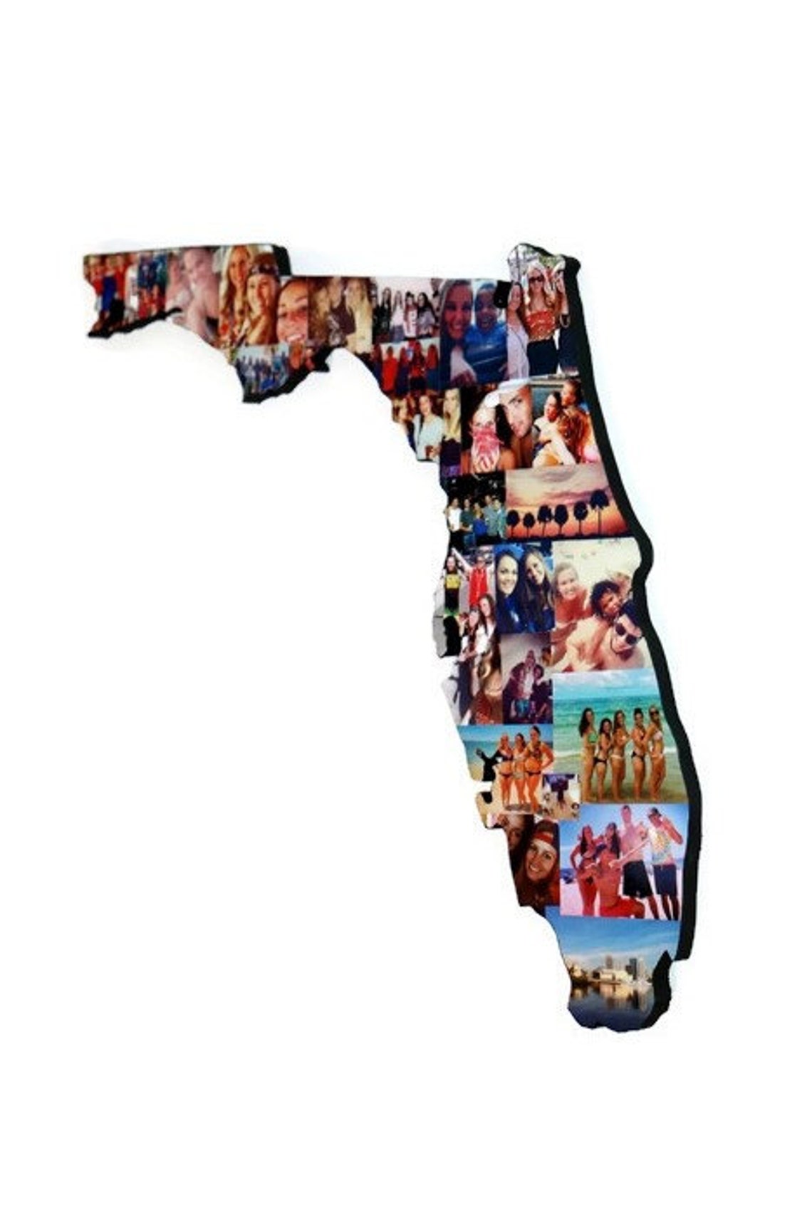 Florida Wooden Wall Display Custom State Collage Gift College Moving ...