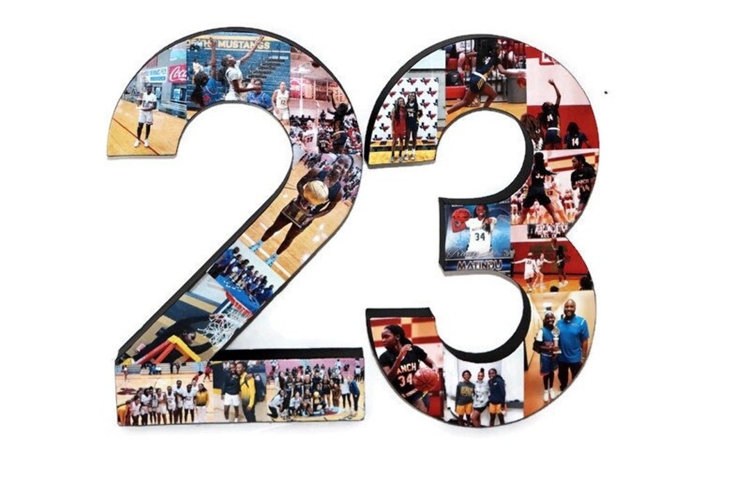 3D Number Photo Collage Two Digit Birthday Anniversary Party Senior ...