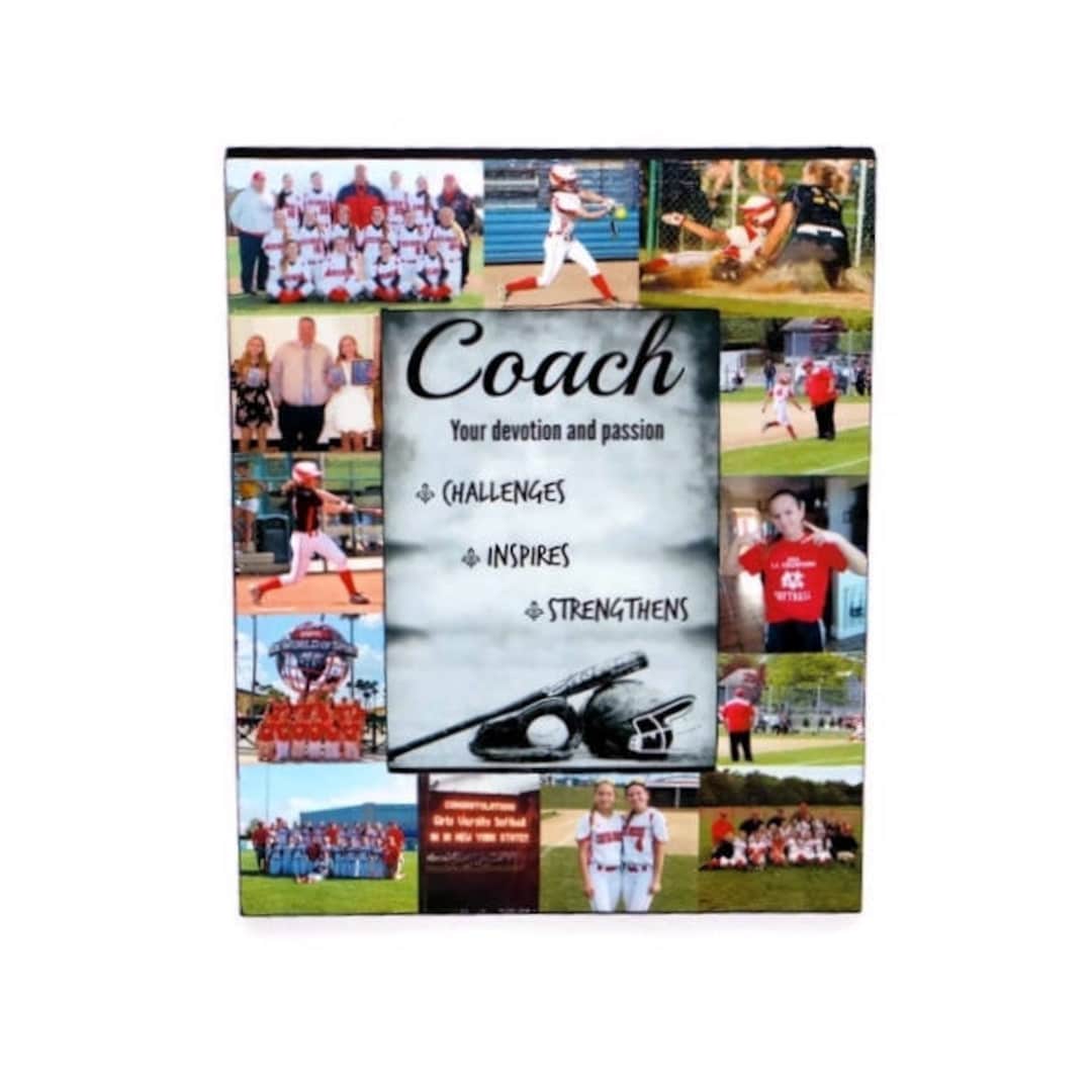 Baseball Coach Picture Frame, Softball Photo Collage, Thank You Coach ...