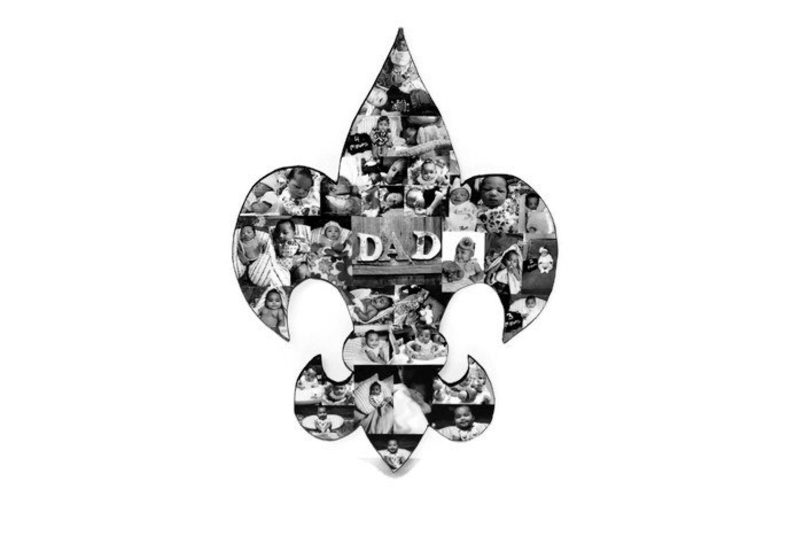 Saint Symbol Wood Cut Out With Photos Picture Collage Fleur-de-lis ...