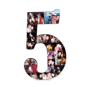 5th Anniversary Number 5 Five With Photos Number Collage 5th Wedding ...
