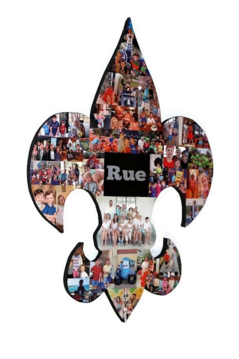 Saint Symbol Wood Cut Out With Photos Picture Collage Fleur-de-lis ...