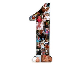 Number 1 One With Photos Number Collage Baby's First | Etsy
