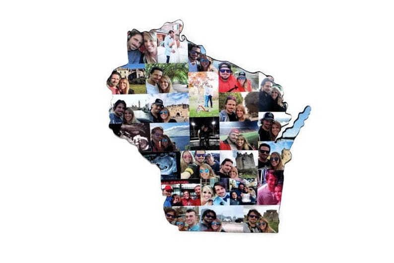 State of Wisconsin WI Wooden Custom State Collage With Photos Gift ...