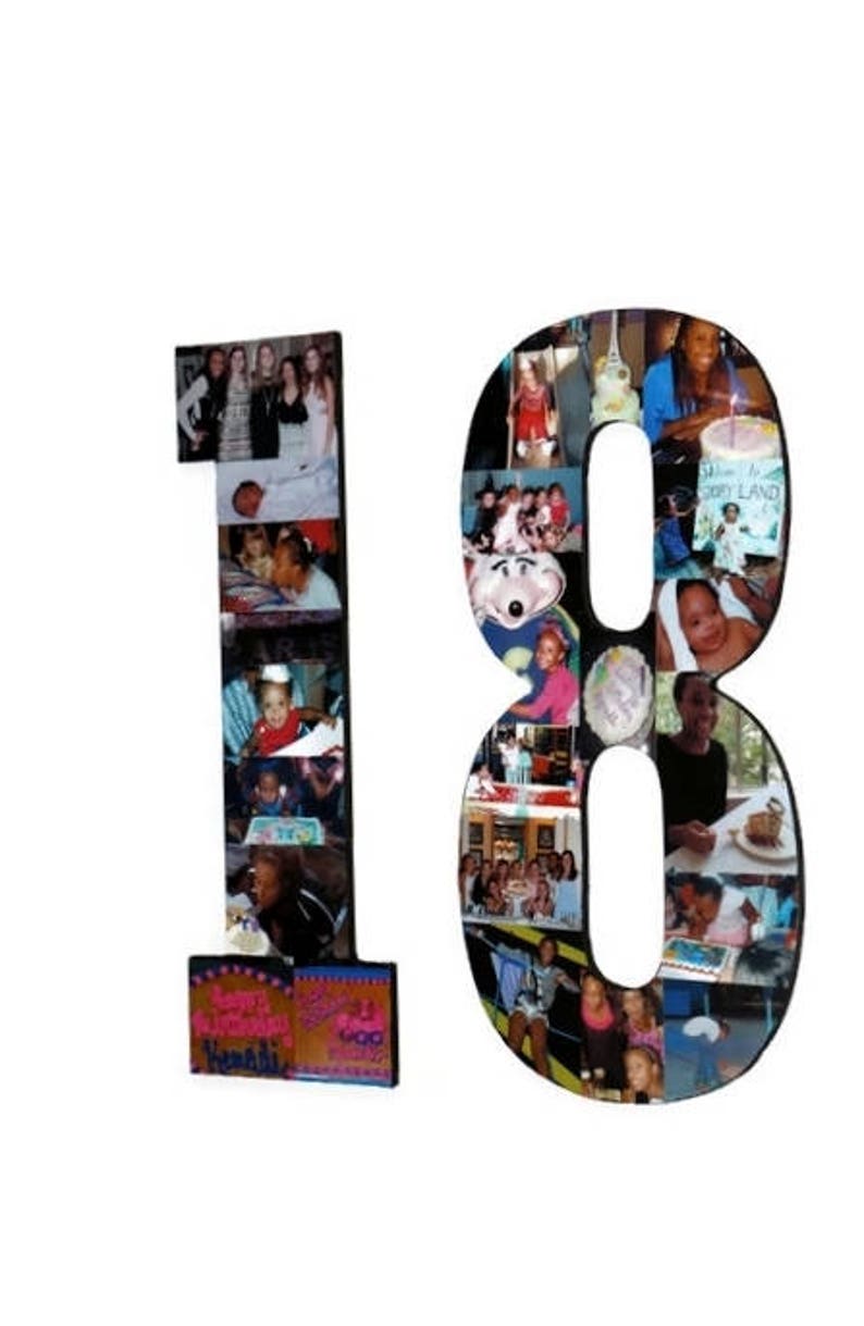 18 Number 18 Photo Number Collage Picture Frame College Sport | Etsy