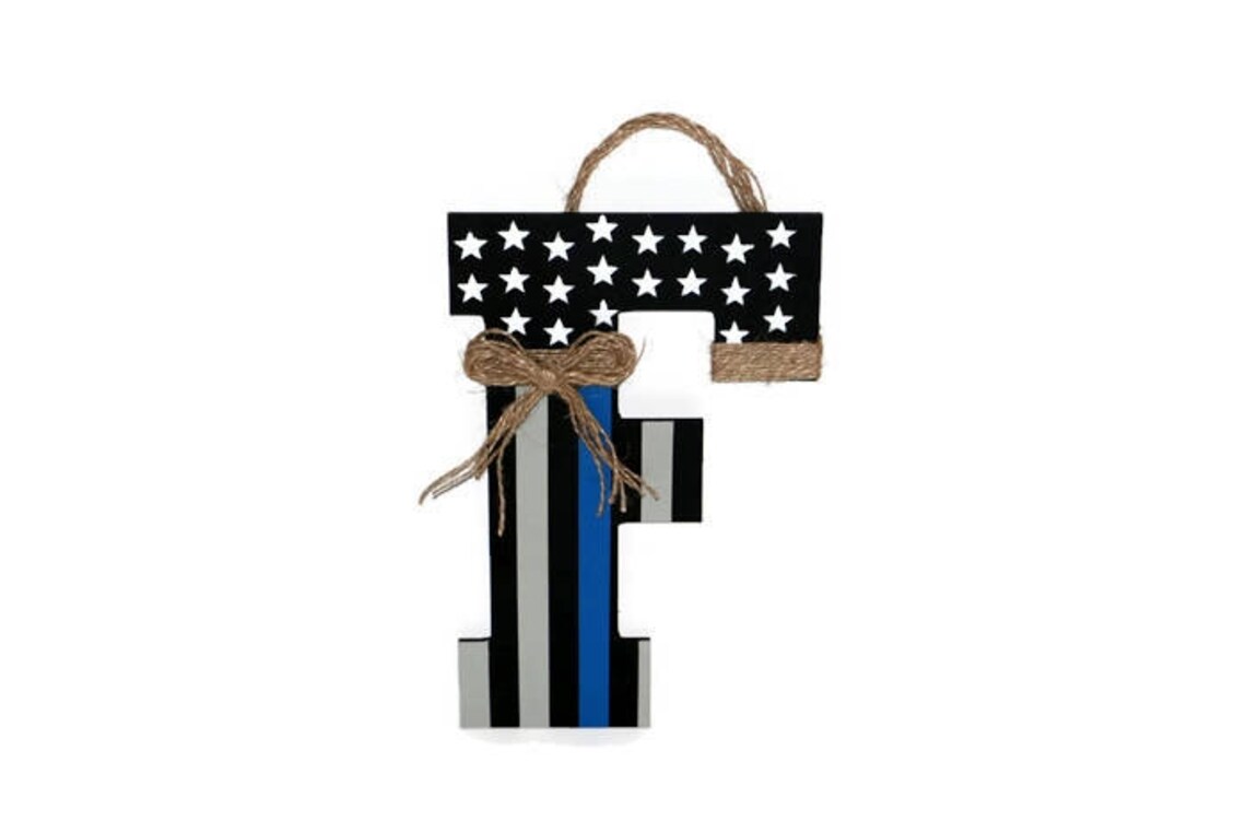 BLUE LINE Police Thin BLUE line American Flag Letter Door | Etsy