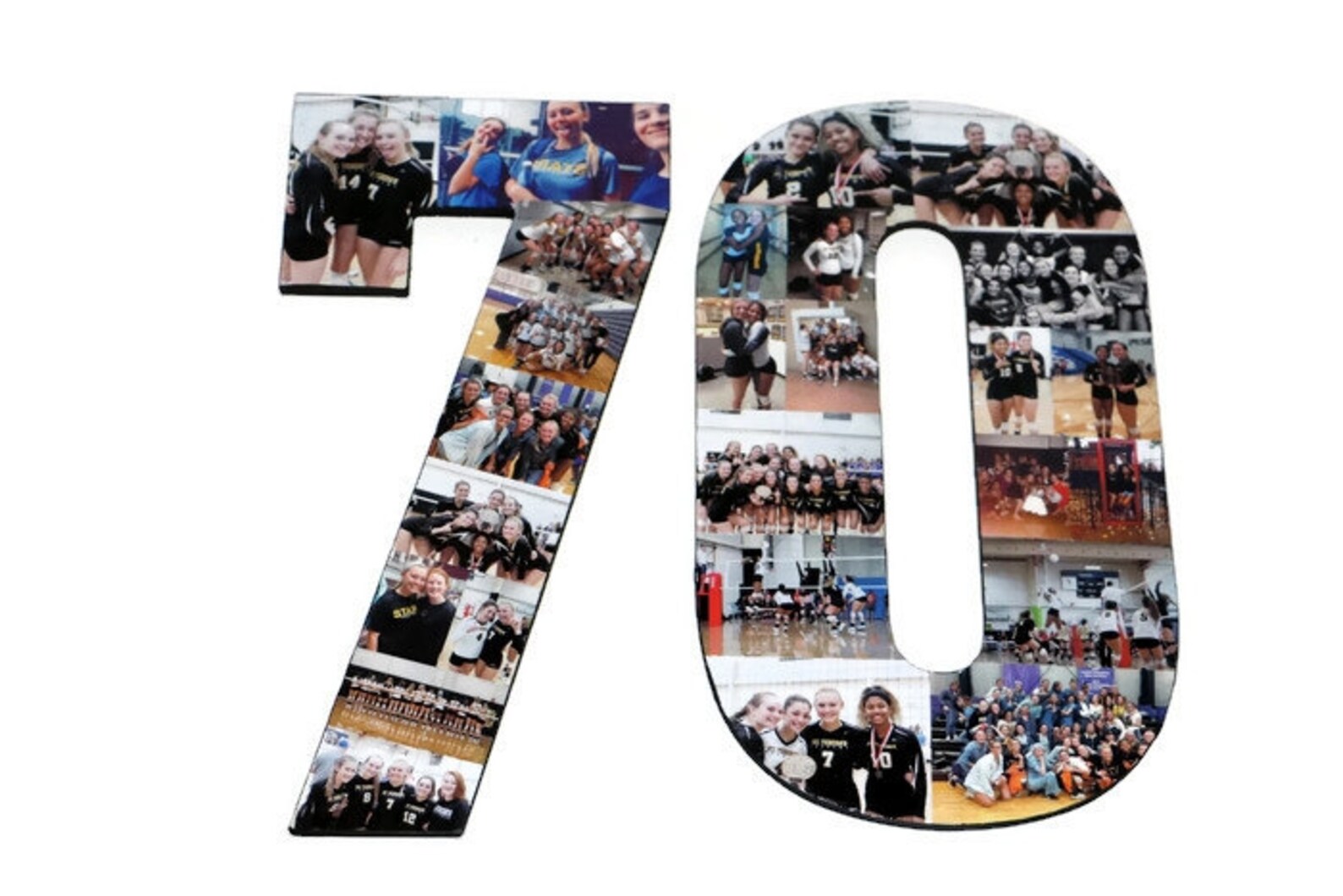 Number 70 Photo Number Collage Picture Frame College Sport 70th Wedding ...