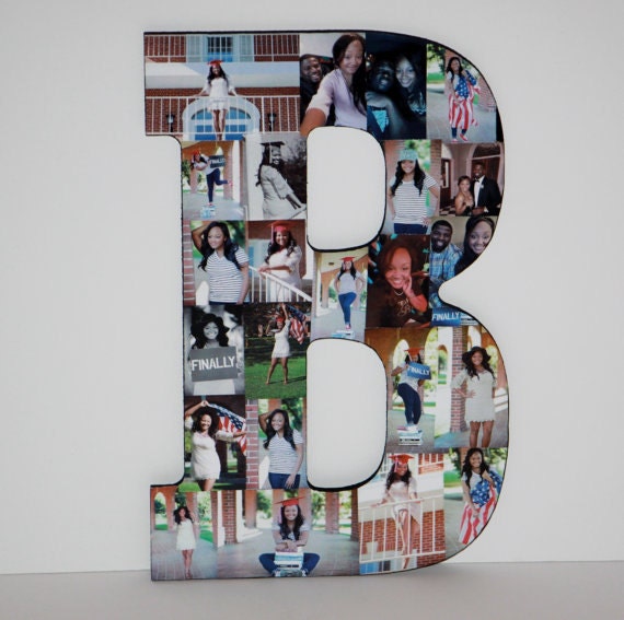 Photo Collage Letter Large 13.5 Wood Father's Day | Etsy