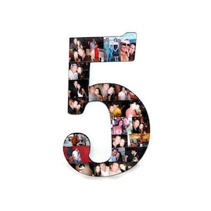 5th Anniversary Number 5 Five With Photos Number Collage 5th Wedding ...