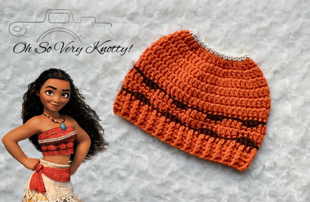Disney's Moana-inspired Handmade Crochet Winter Messy Bun Hat, Ponytail ...
