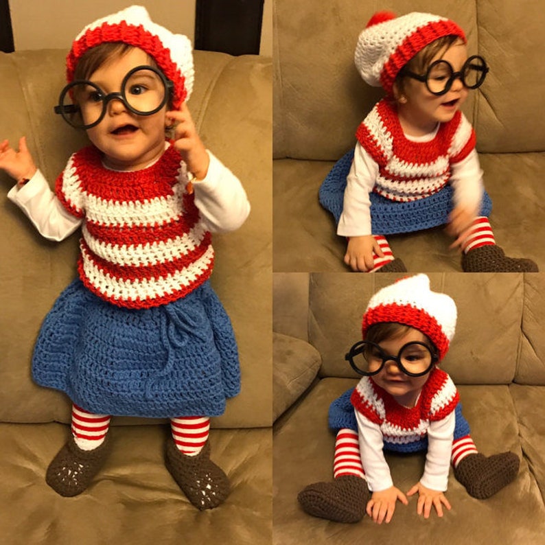 Handmade Waldo-inspired Wenda and Waldo Baby Crochet Outfit/costume ...