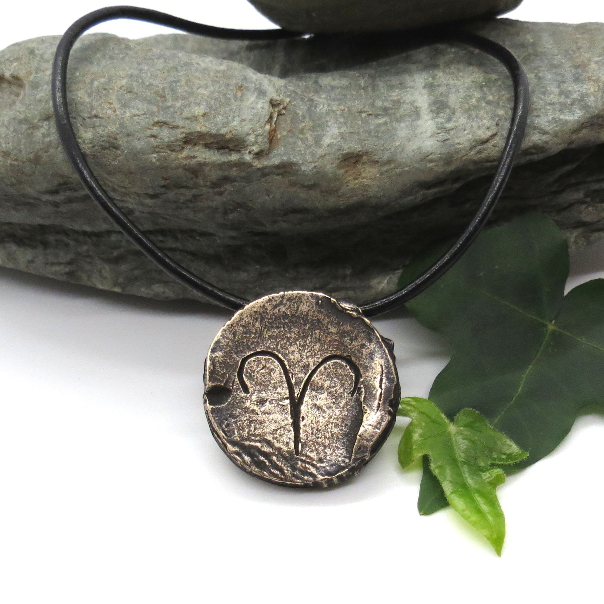 Rustic Zodiac Jewelry, Aries Necklace, Gold Aries Pendant Men's Aries ...