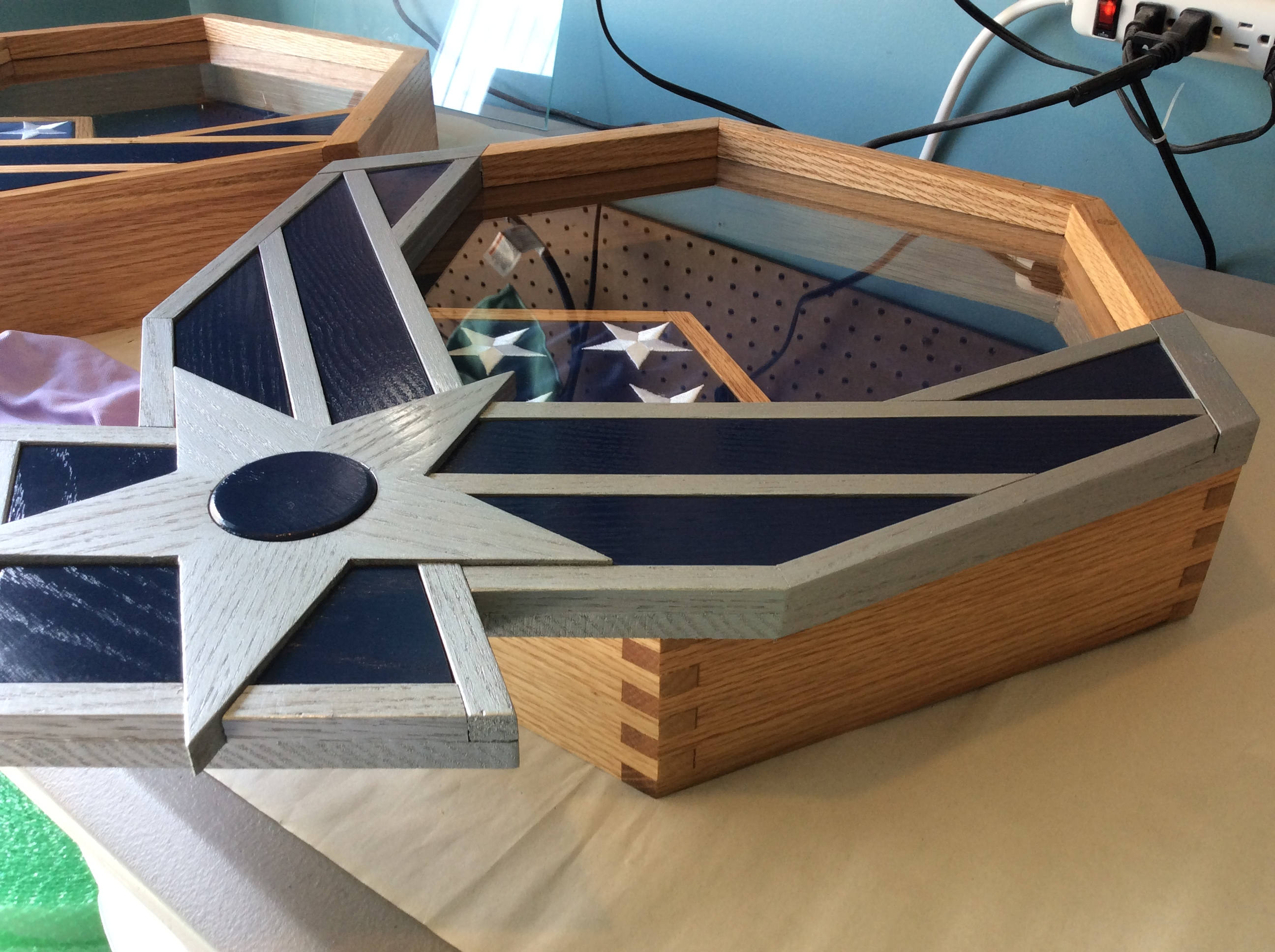 Handcrafted Air Force Shadow Box Silver and Navy Design the | Etsy