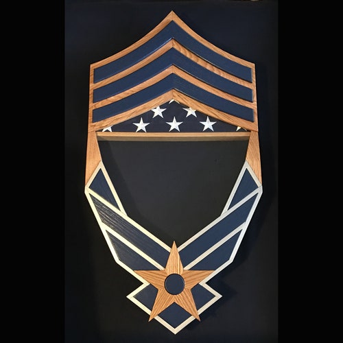 Handcrafted Air Force Shadow Box Oak & Black Walnut - Etsy