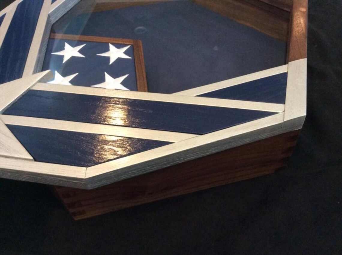 Handcrafted Air Force Shadow Box NEW Silver and Navy Design - Etsy