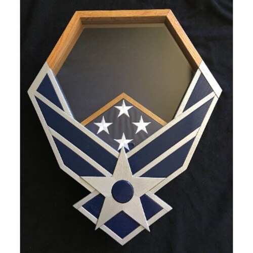 Air Force Stripes blue and Silver Retirement Shadow Box - Etsy