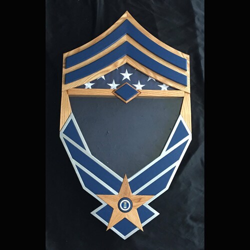 Handcrafted Air Force Shadow Box Silver and Navy Includes - Etsy