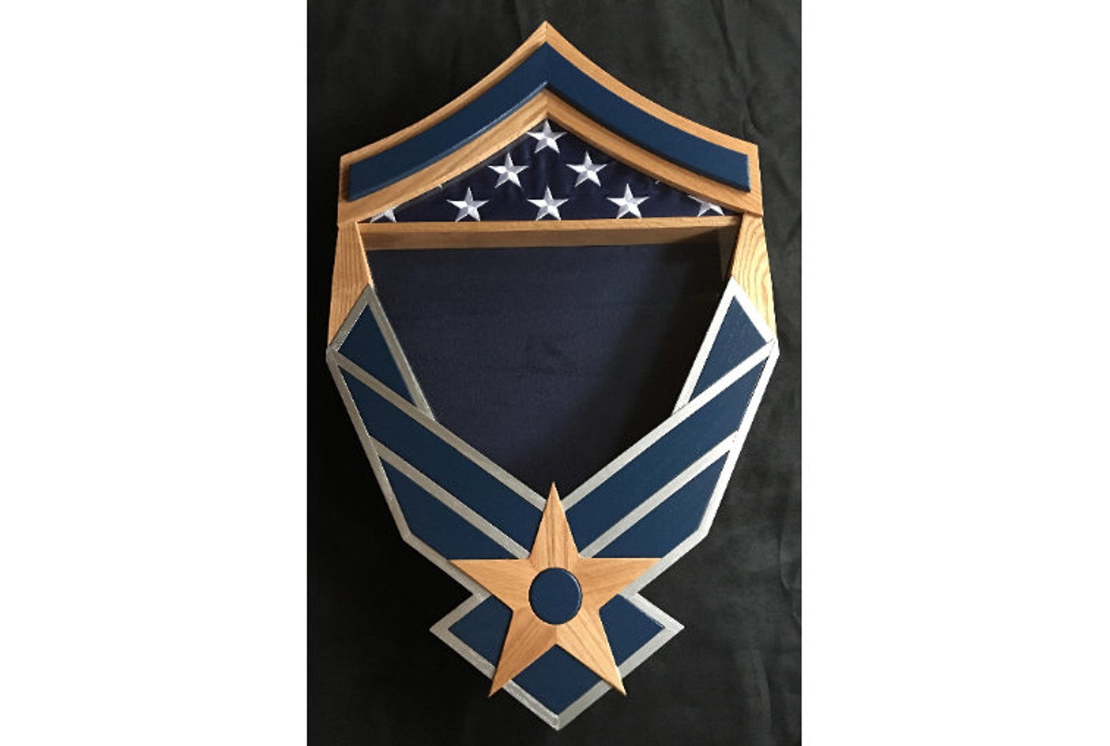 Handcrafted Air Force Shadow Box With Msgt Rank Chevron - Etsy