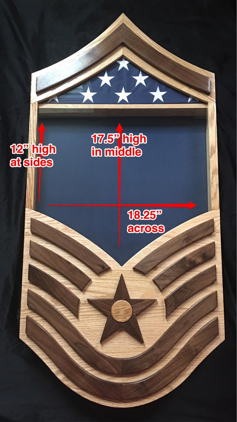 Handcrafted US Air Force Rank Insignia Shadow Box Natural - Etsy