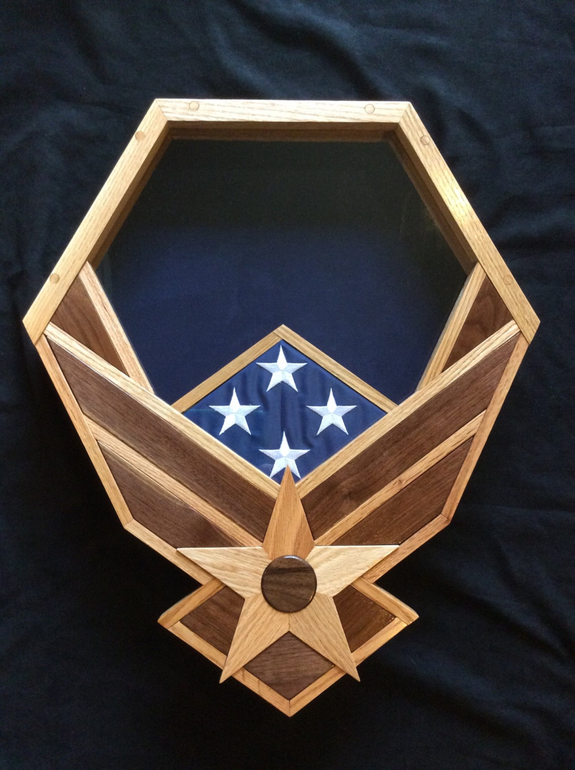Handcrafted Air Force Shadow Box Oak & Black Walnut - Etsy
