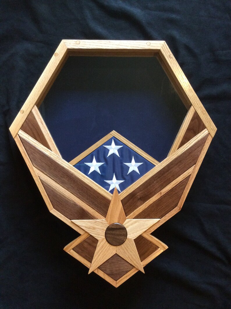 Handcrafted Air Force Shadow Box Oak & Black Walnut - Etsy