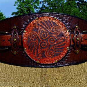 Broad Leather Belt "threevens" Larp GN Costume Pagan Medieval Viking - Etsy