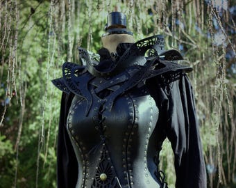 Female Armor/corset black Dorne for Larp Gothic | Etsy