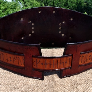 Broad Leather Belt "threevens" Larp GN Costume Pagan Medieval Viking - Etsy