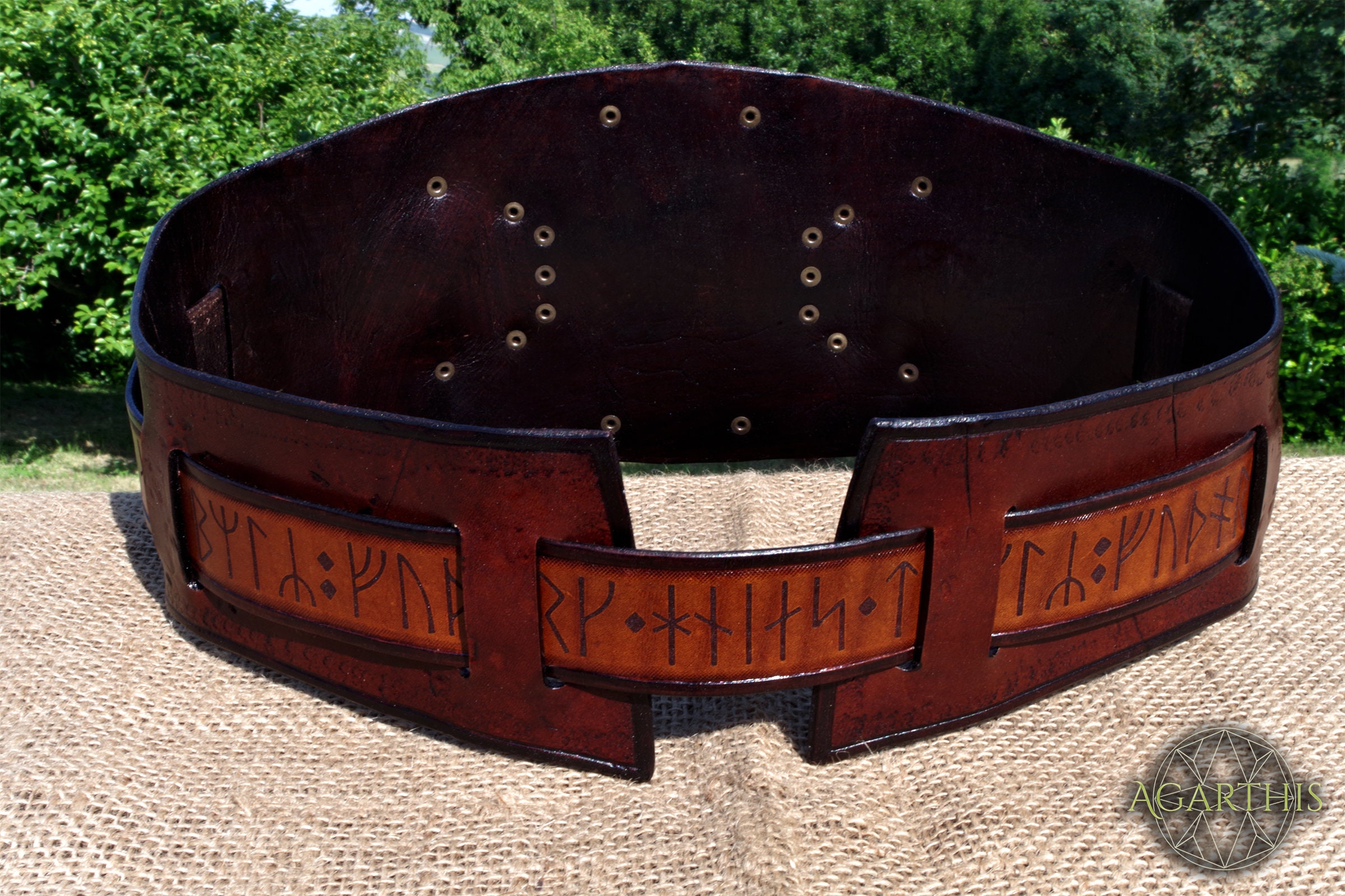 Broad Leather Belt "threevens" Larp GN Costume Pagan Medieval Viking - Etsy