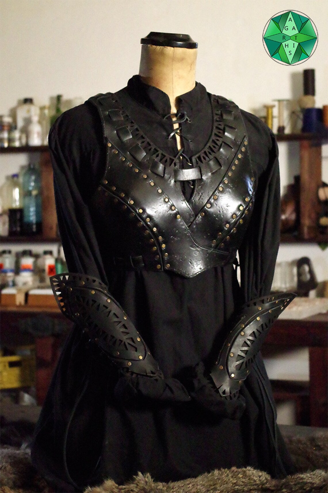 Female Armor/corset black Dorne for Larp Gothic | Etsy