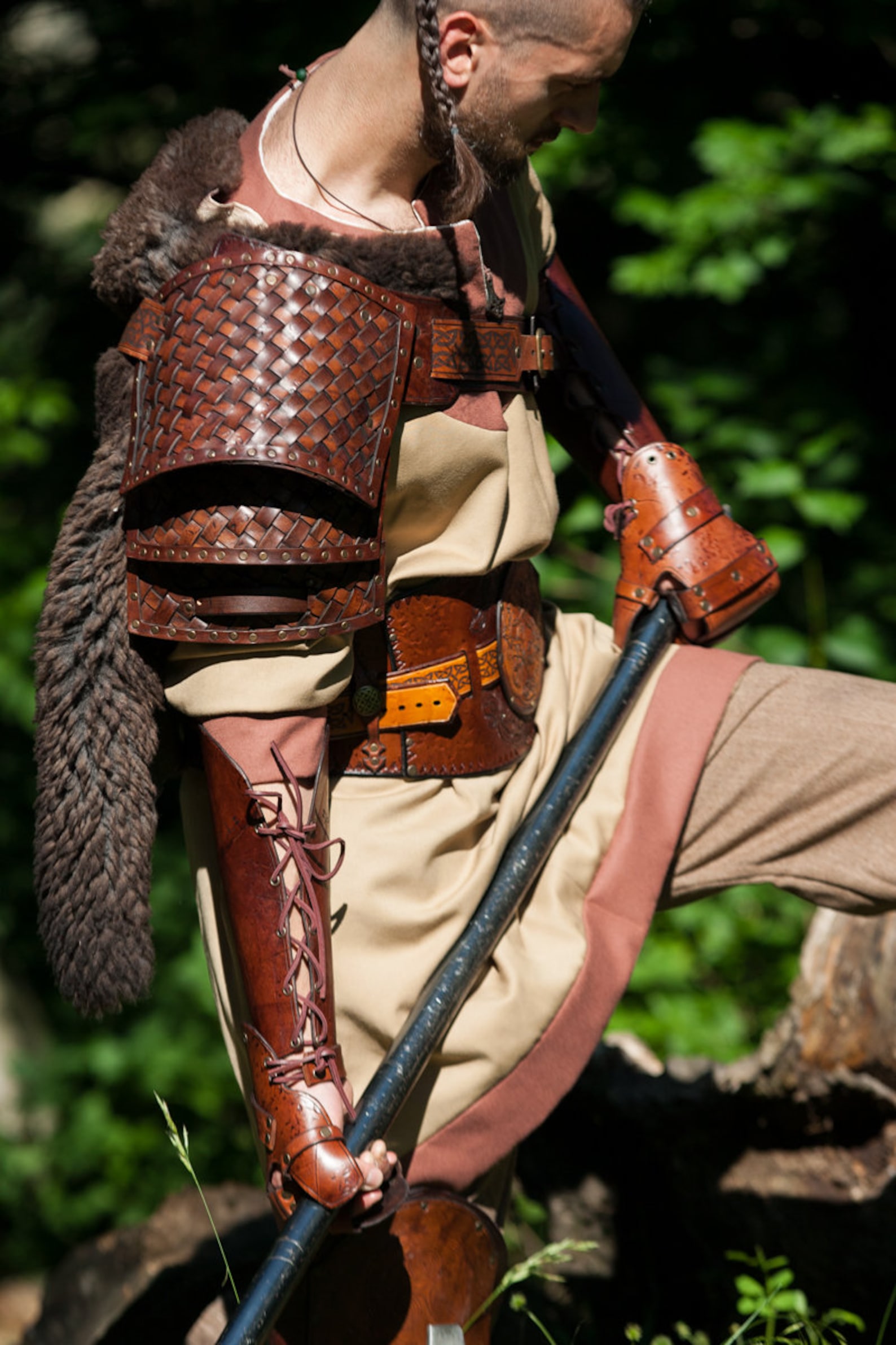 Leather Spaulder "kratos" LARP, Cosplay, Medieval E Renaissance ...