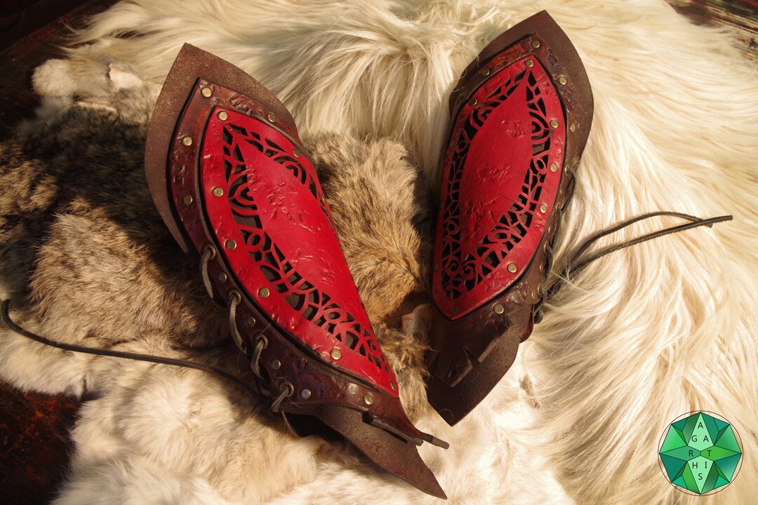 Leather Bracers "hella" (pair) - Renaissance, LARP, Cosplay Fantasy, GN ...