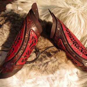 Leather Bracers "hella" (pair) - Renaissance, LARP, Cosplay Fantasy, GN ...