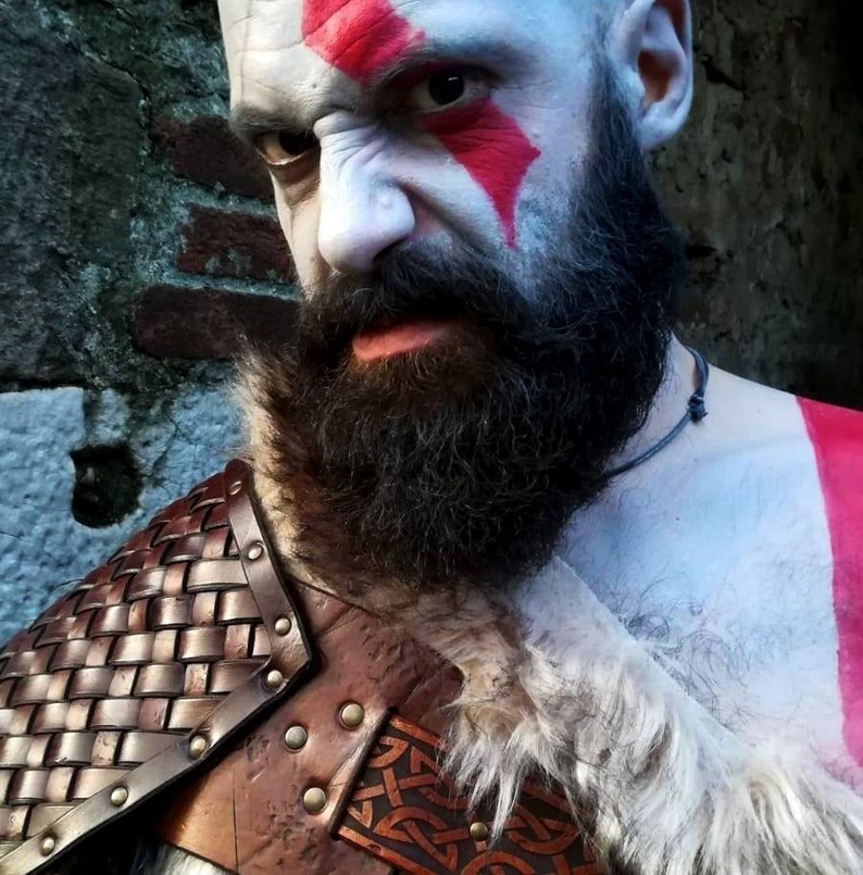 Leather Spaulder "kratos" LARP, Cosplay, Medieval E Renaissance ...