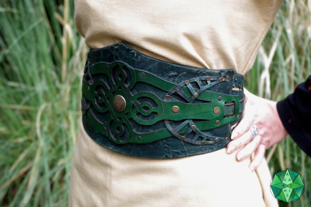 Leather Belt "beltane Deluxe" Unisex Pagan Larp Medieval Event - Etsy