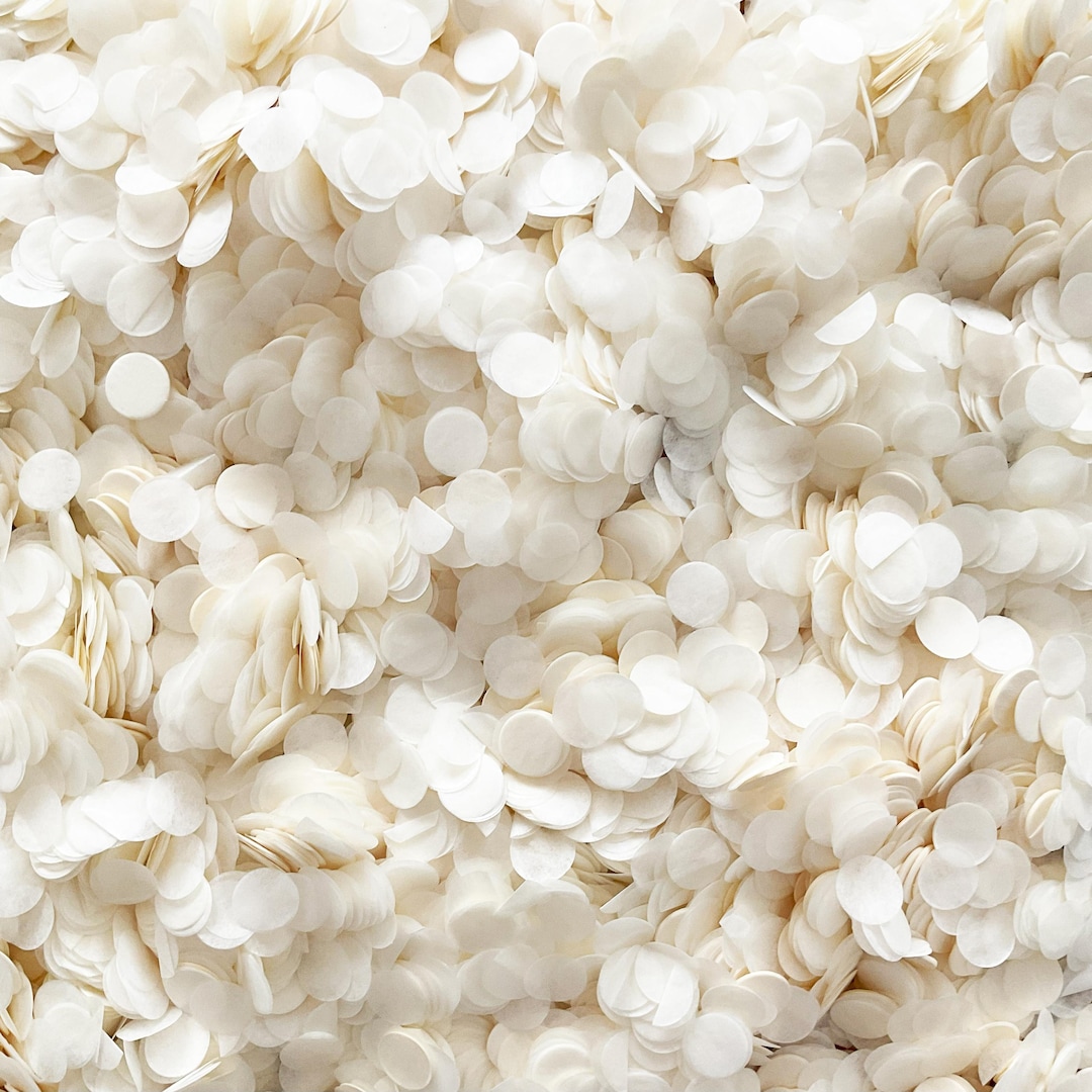 Ivory Circle Confetti | Biodegradable Tissue Paper Round Circles | Eco ...