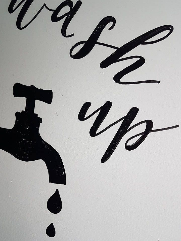 Wash up / bathroom wood sign 18x24 | Etsy