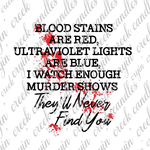 Blood Stains Are Red Ultraviolet Lights Are Blue I Watch Enough Murder ...