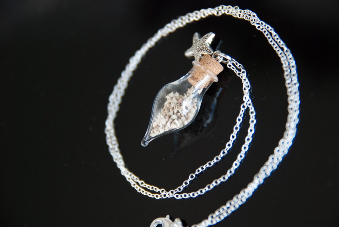 Okinawa Star Sand Pendant: Beach Ocean Jewelry, Silver Chain - Etsy