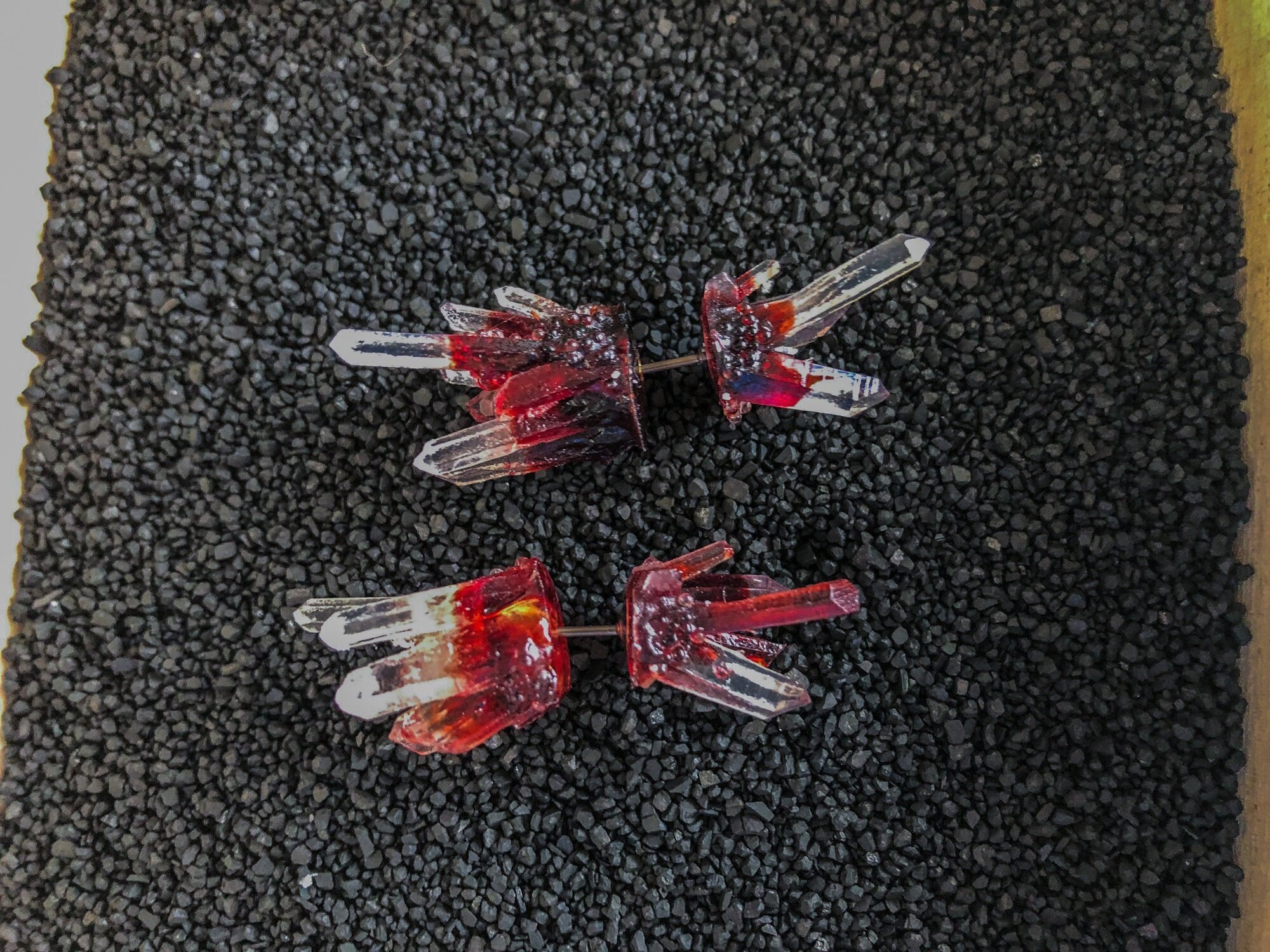 Pixie Blood in the Water red/clear Crystal Fake Gauges | Etsy