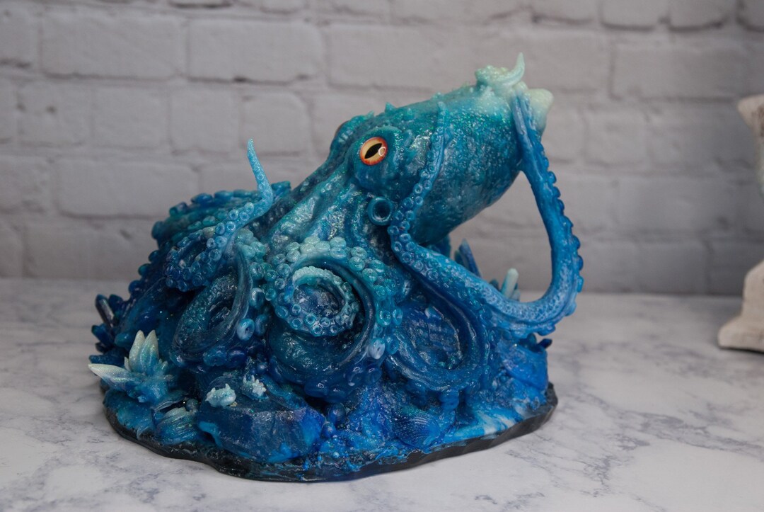 Glow in the Dark Octopus Sculpture: Limited Edition Resin Cephalopod - Etsy