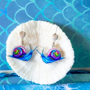 Galaxy Snail Pendants, Snail Earrings, Snail Gift, Recycled Charms ...