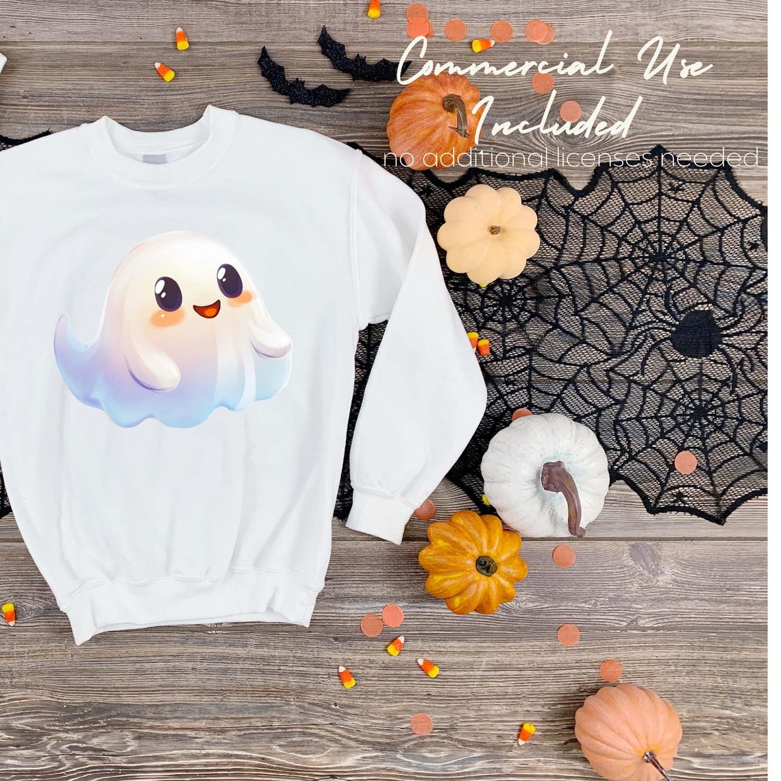 Adorable Happy Cartoon Ghosts Clipart Pack | Fun & Playful Expressive ...