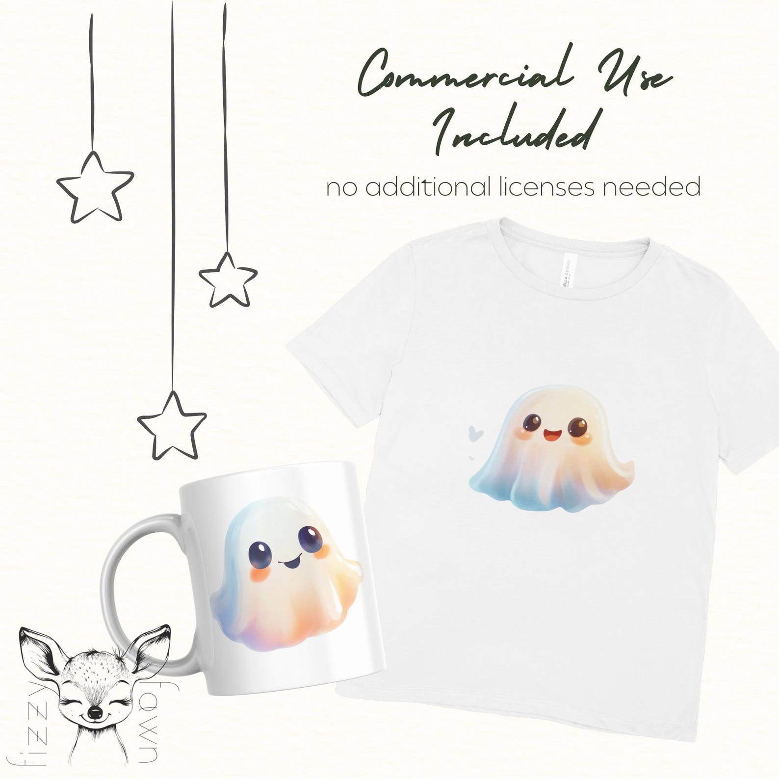 Adorable Happy Cartoon Ghosts Clipart Pack | Fun & Playful Expressive ...