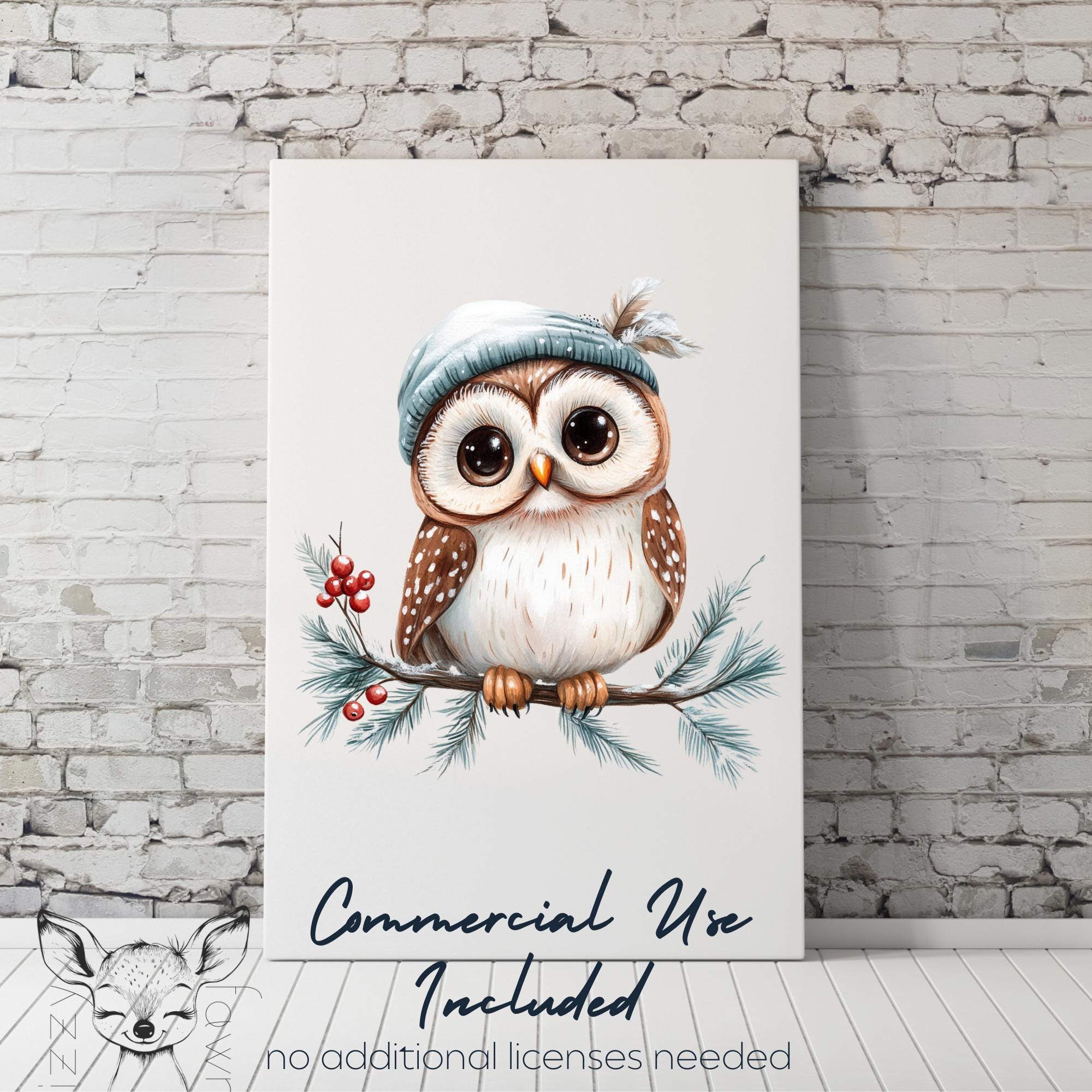 Woodland Winter Clipart Pack | Cute Christmas Woodland Animals in ...