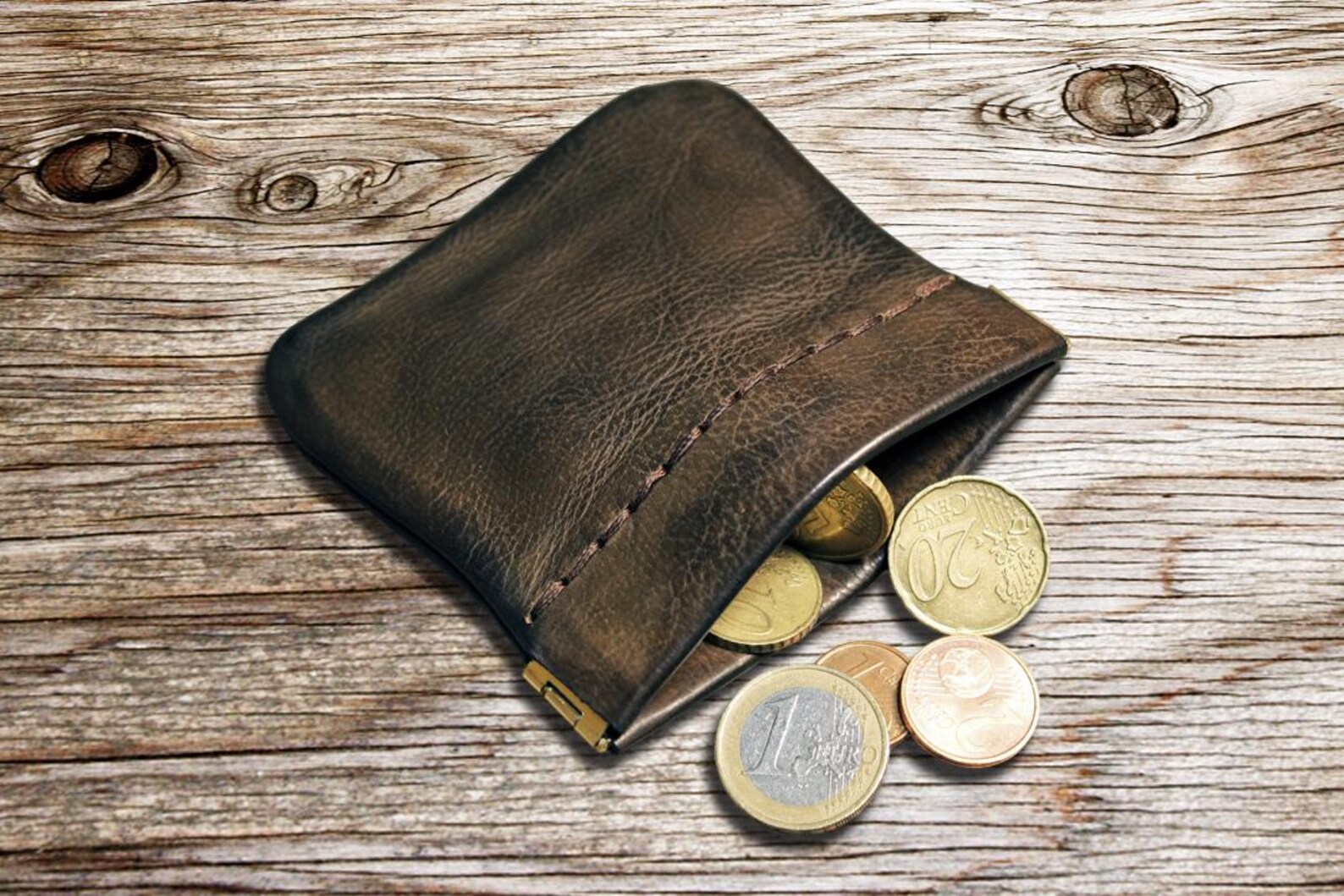 Handmade Leather Coin Pouch: Full Grain Buffalo Leather - Etsy
